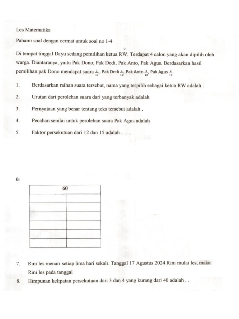 Soal Bu CT | PDF