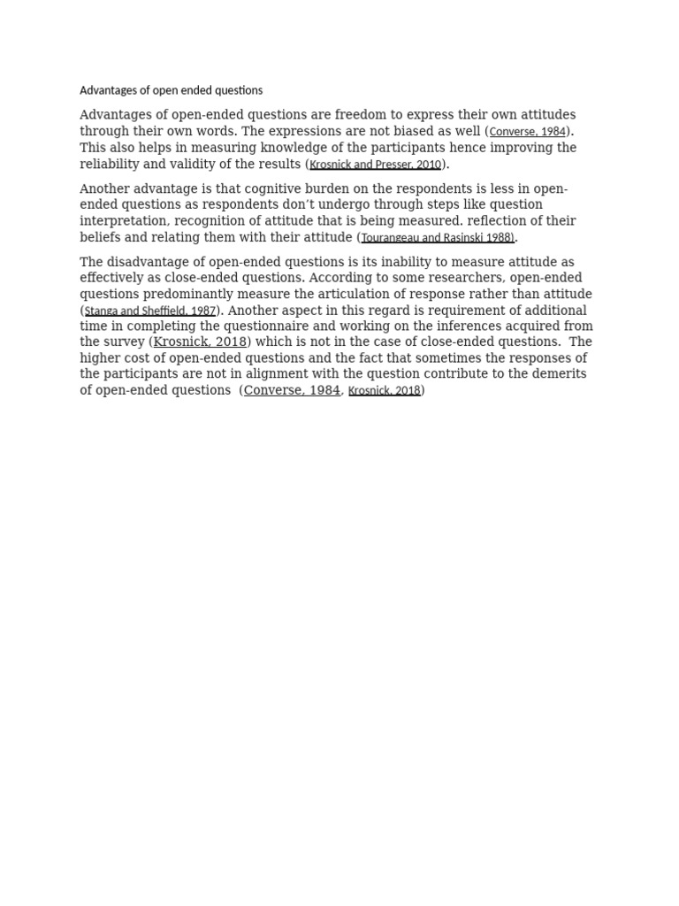 Open Ended Questions | PDF | Self-Improvement | Science & Mathematics