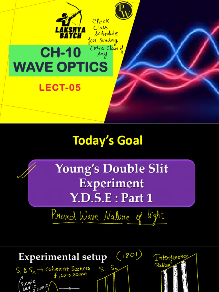 Wave Optics Lecture 05 @physicswallahlakshyavideos ...