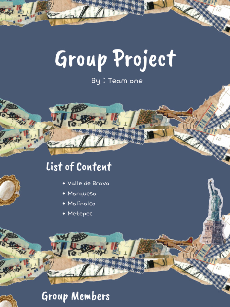 Dark Blue Vintage Scrapbook Group Project Presentation | PDF