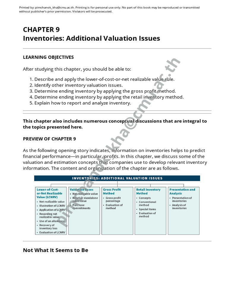 U. Ac .TH: Inventories: Additional Valuation Issues | PDF | Cost Of ...