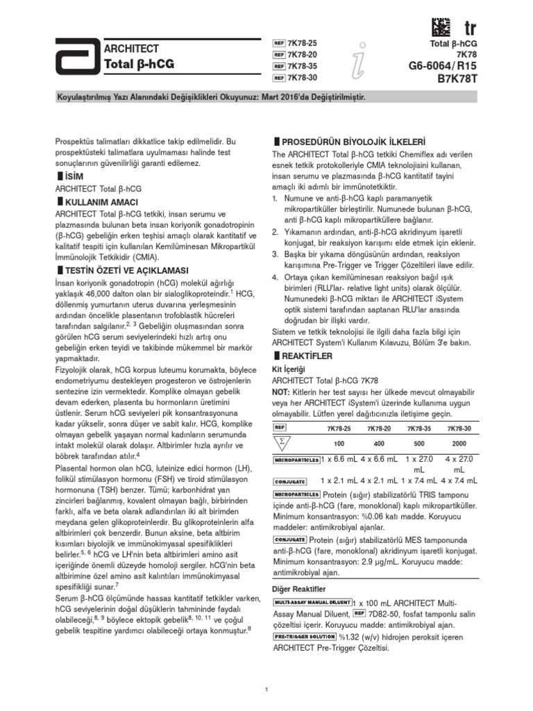 Beta HCG 7K7830 TR | PDF