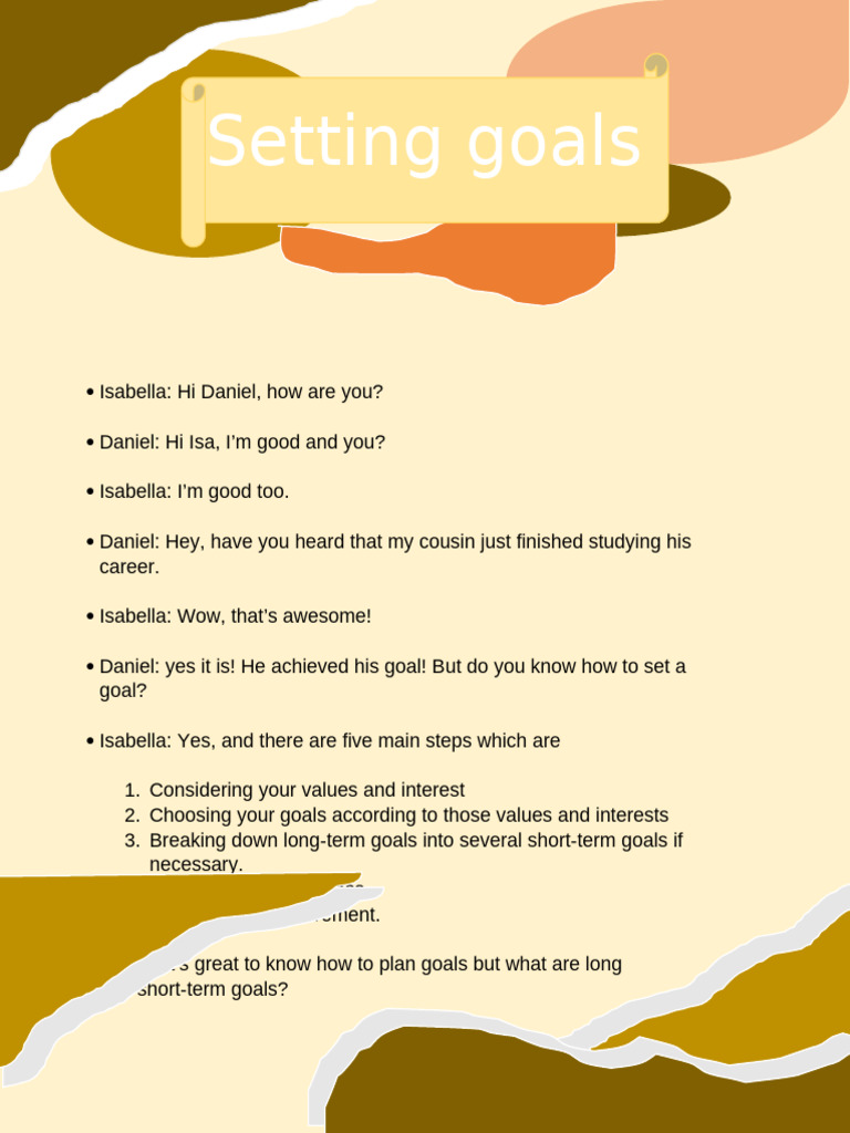 Setting Goals | PDF | Language Arts & Discipline
