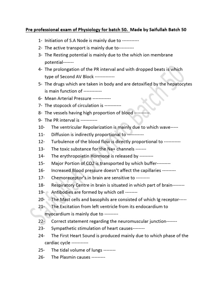 Preproff Physio Batch 50-1 | PDF | Heart | Physiology