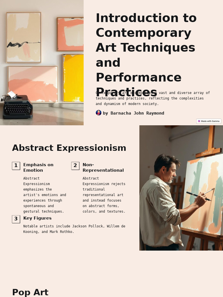 Introduction To Contemporary Art Techniques and Performance Practices ...