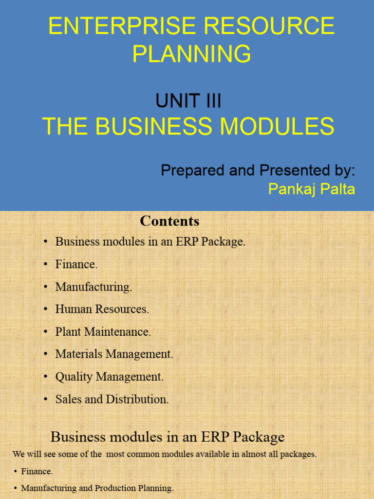 Unit III Erp | PDF | Invoice | Enterprise Resource Planning