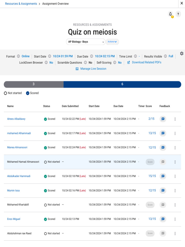 Assignment Name Quiz On Meiosis | PDF