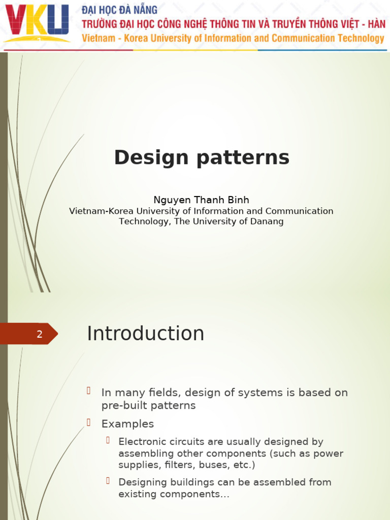 SAD Ch10 DesignPatterns | PDF | Class (Computer Programming) | Software Design Pattern