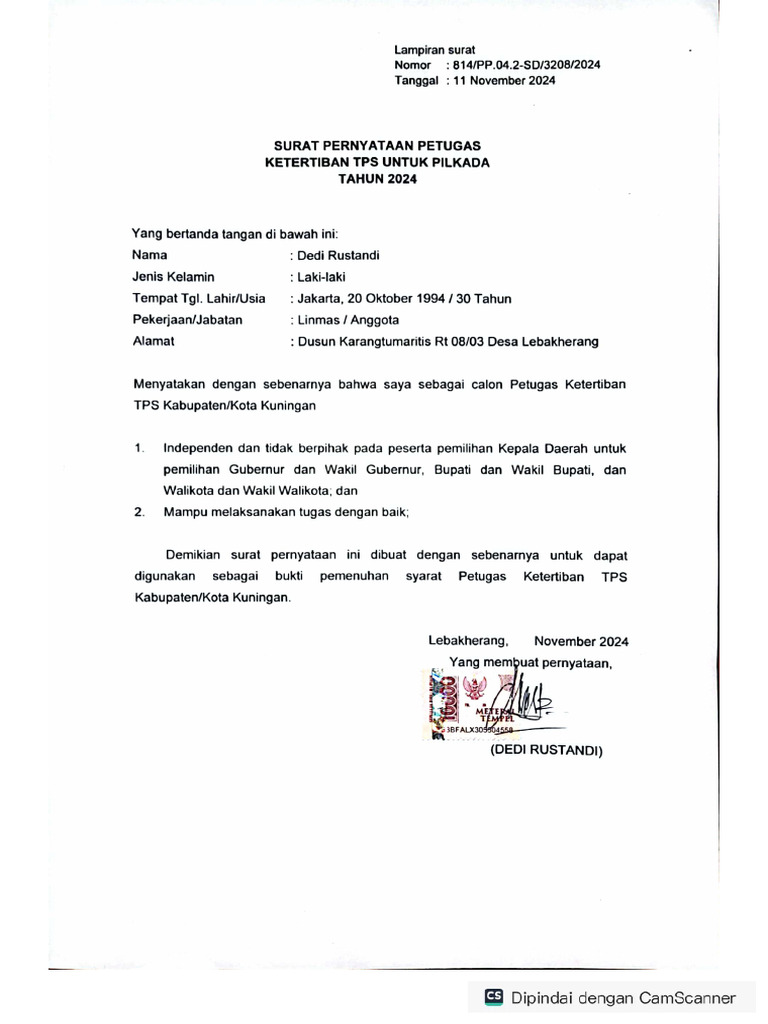 Persyaratan Pamsung Dedi Rustandi | PDF