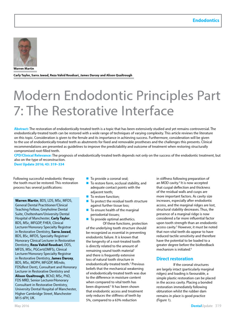 2016 Modern Endodontic Principle 7 Restorative | PDF | Dental Composite ...
