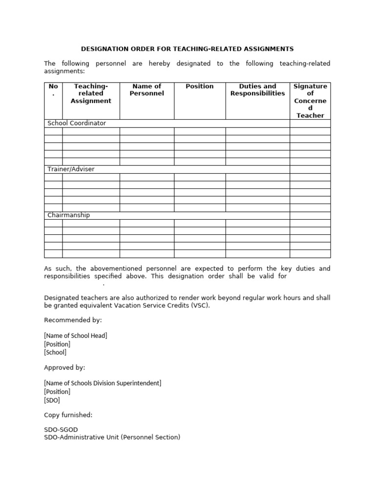 Designation Order for Teaching Roles | PDF | Career & Growth | Business