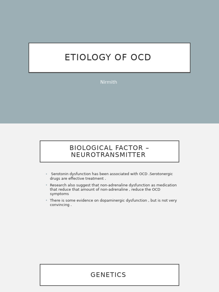 etiology of OCD | PDF | Obsessive–Compulsive Disorder | Anxiety
