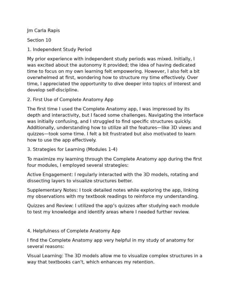 Self Reflection | PDF