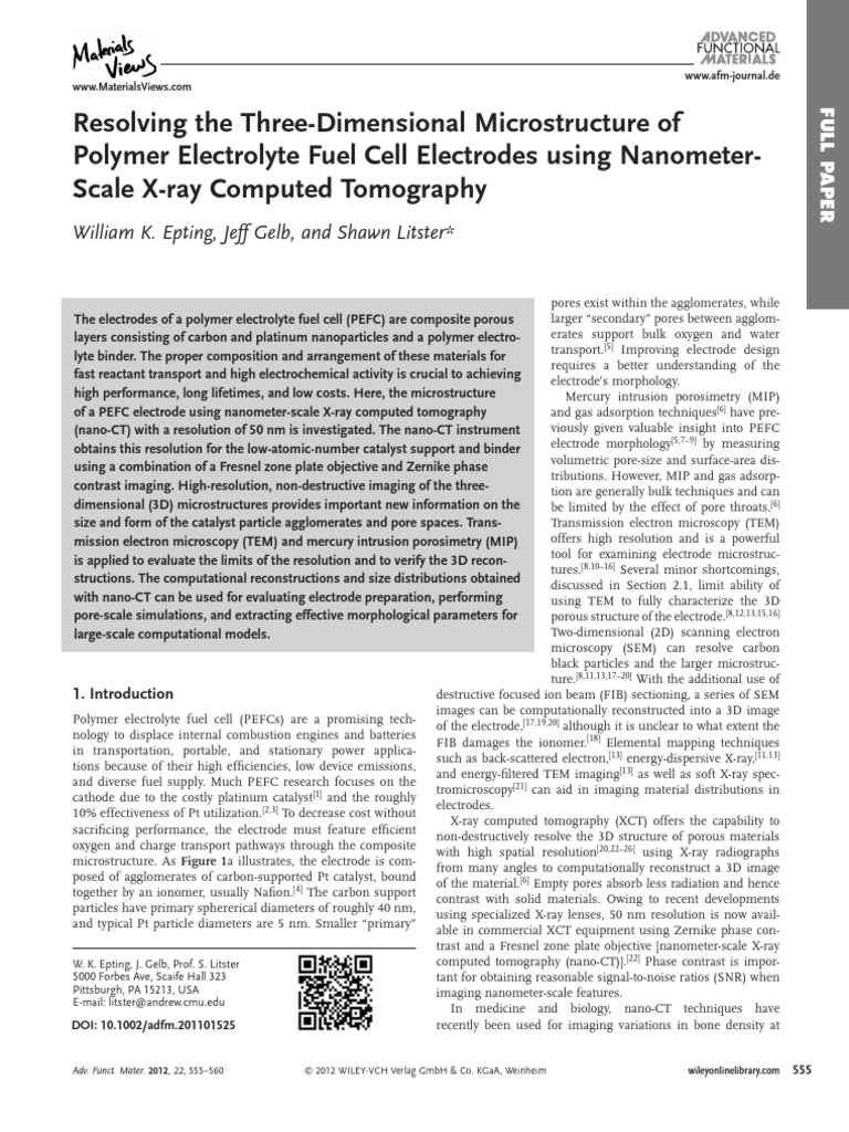 Resolving The Three-Dimensional Microstructure of Polymer Electrolyte Fuel Cell Electrodes Using ...