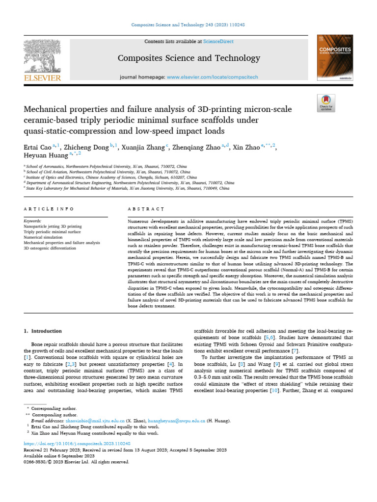 Composites Science and Technology: Ertai Cao, Zhicheng Dong, Xuanjia ...