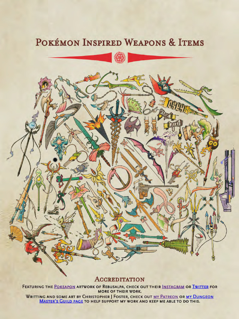 Pokémon Inspired Weapons & Items V0.1.229M | PDF