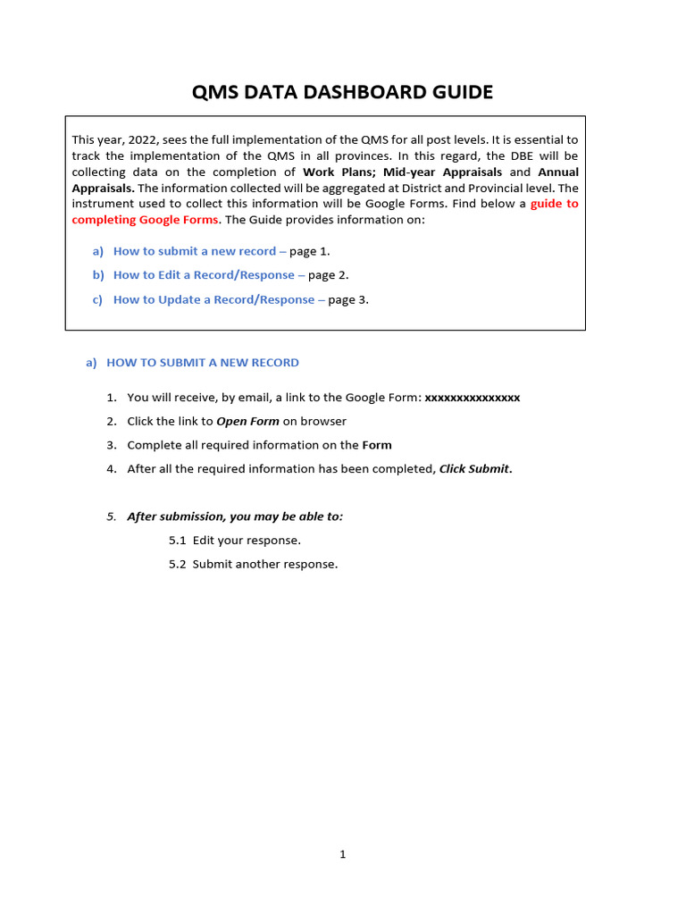 QMS Google Form Guide | PDF