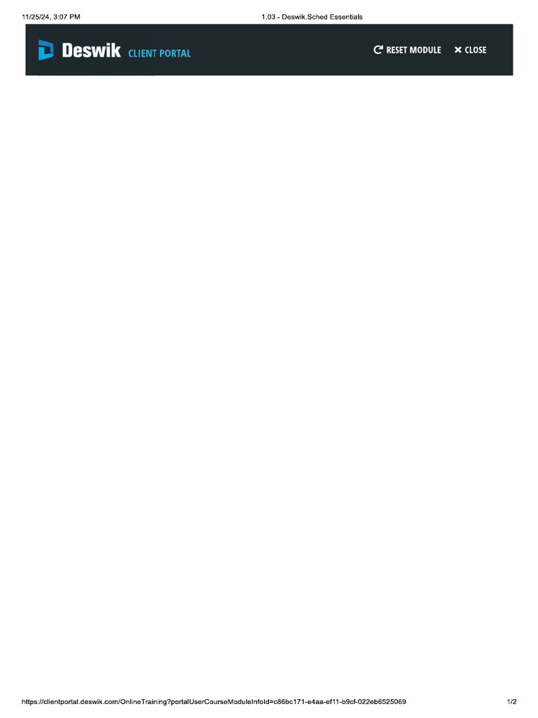 1.03 - Deswik - Sched Essentials | PDF