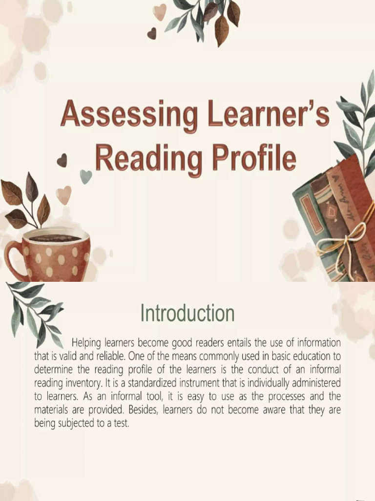 Assessing Learner's Reading Profile (Ding&Tina) | PDF
