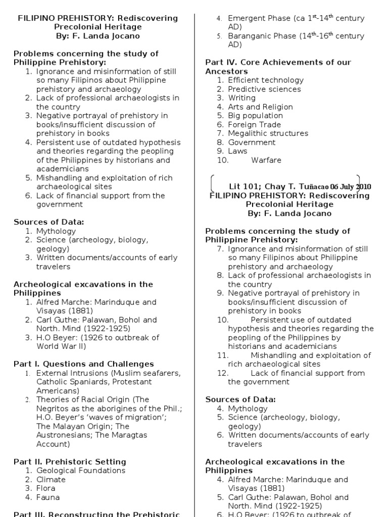 Philippine Prehistory: Key Challenges and Phases | PDF | Archaeology ...