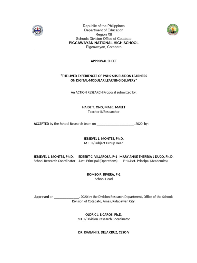 Approval Sheet | PDF