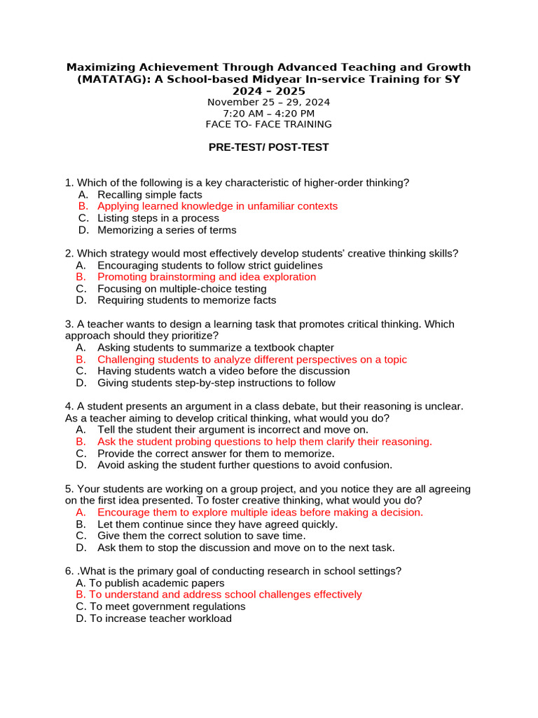 Advanced Teaching Strategies Training | PDF | Teachers | Learning