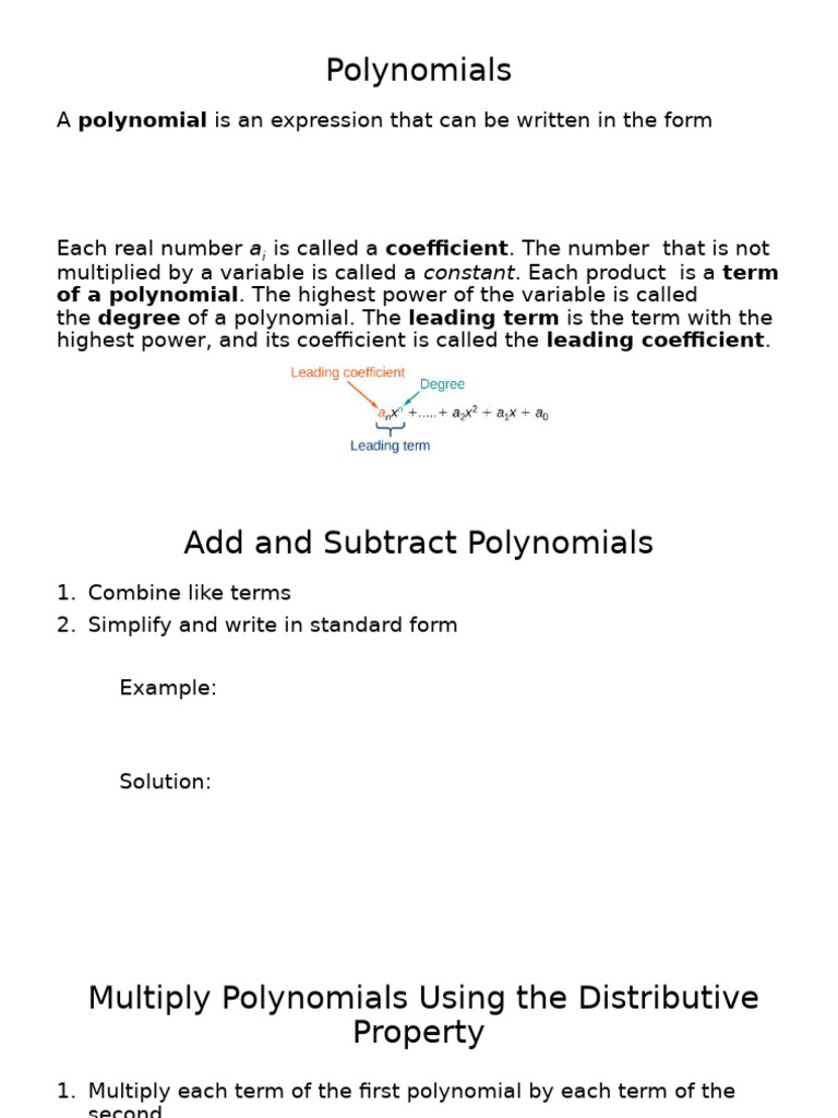 Understanding Polynomials and Operations | PDF | Factorization | Polynomial