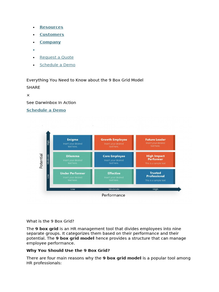 9box Grid Concept | PDF | Performance Appraisal | Organizational Behavior