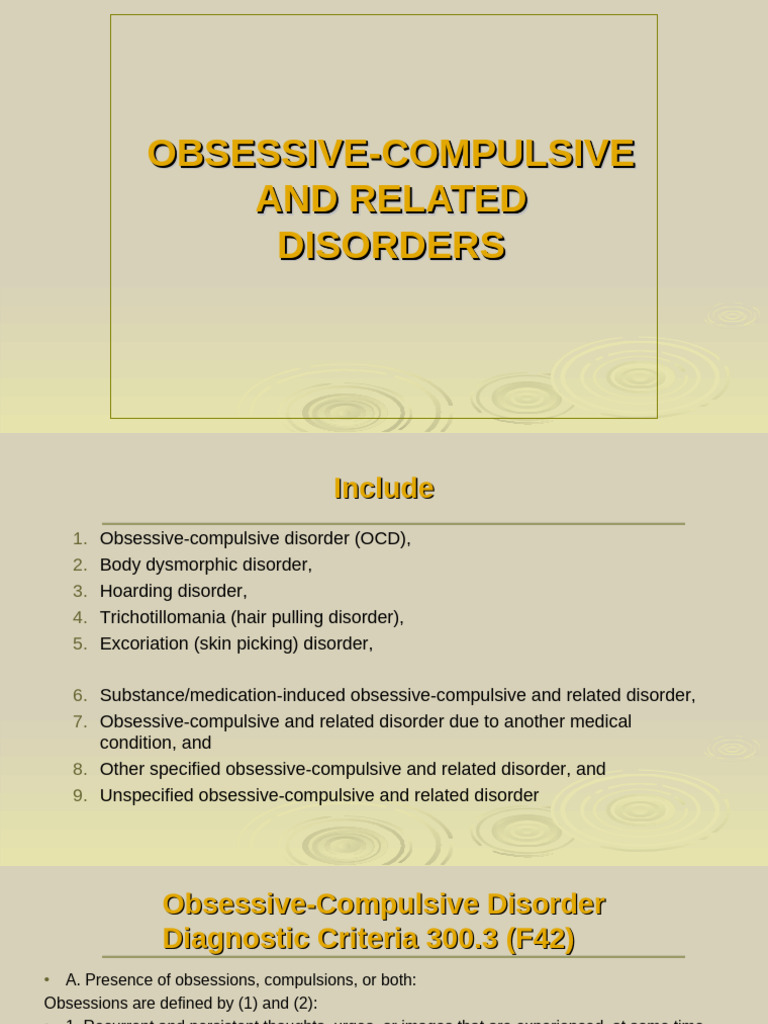 Obsessive Compulsive and Related Disorders 02112024 112241pm | PDF ...