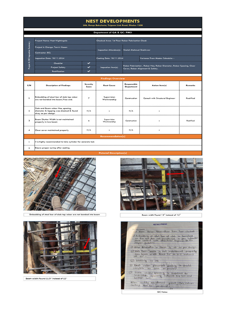 Nest Nightingale - 1st Floor Rebar Fabrication Check - 2024.11.18 | PDF | Composite Material ...