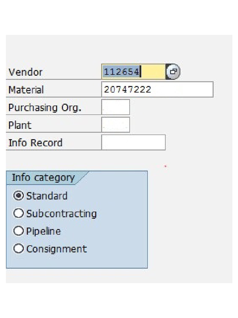Multiple Vendors in A Single Purchasing Info Record | PDF