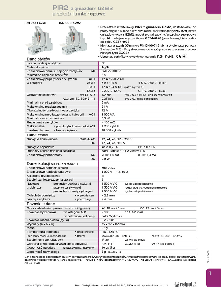 PIR2 Z Gniazdem GZM2 | PDF