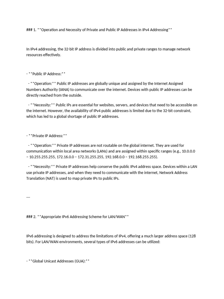 Ip Addressing | PDF | I Pv6 | Ip Address