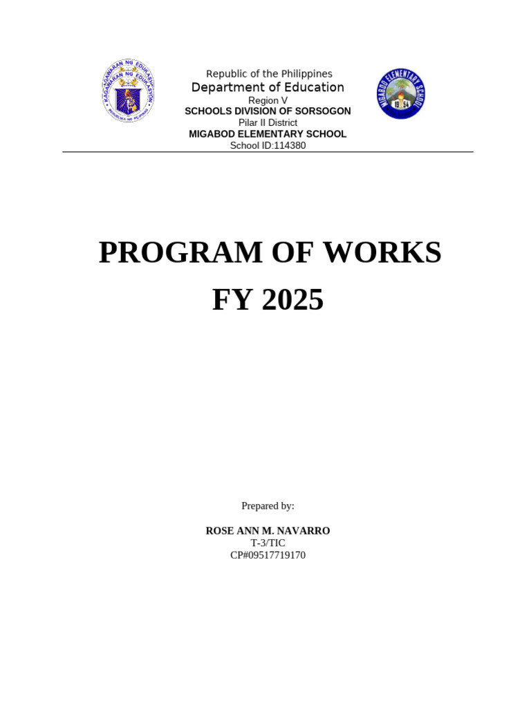 Program of Works FY 2025 | PDF | Building Materials | Building Engineering