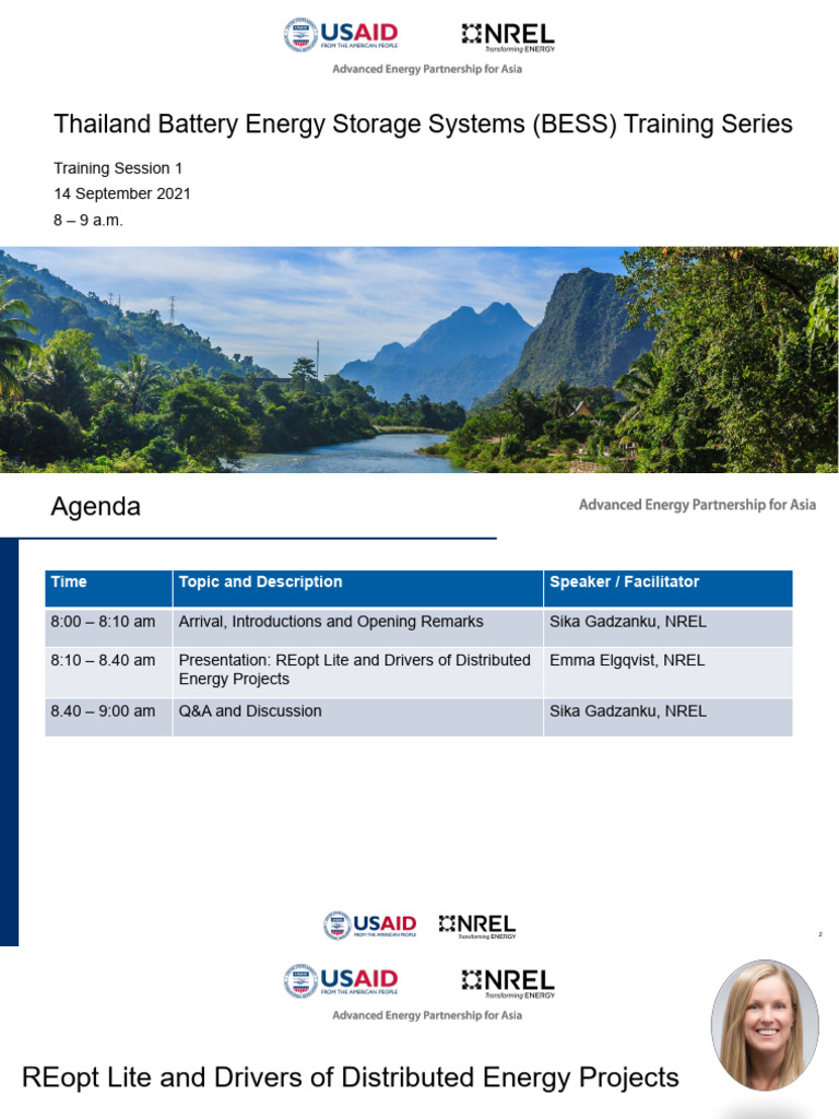 Thailand BESS Training Session 1 - REopt Lite Overview For EGAT - 14.09.2021 | PDF | Distributed ...