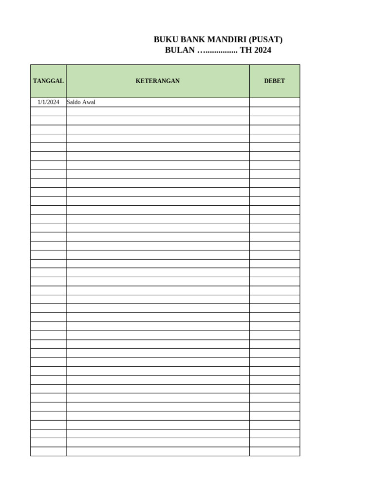 Contoh Buku Bank Master | PDF