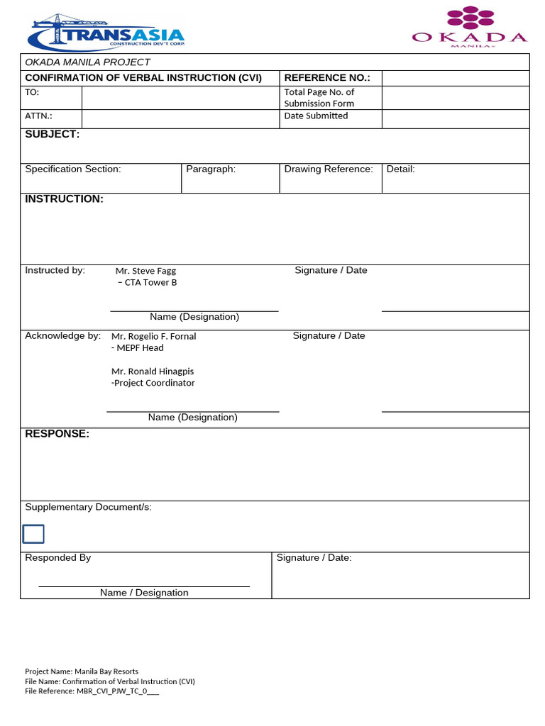 CVI Form MC Tower | PDF