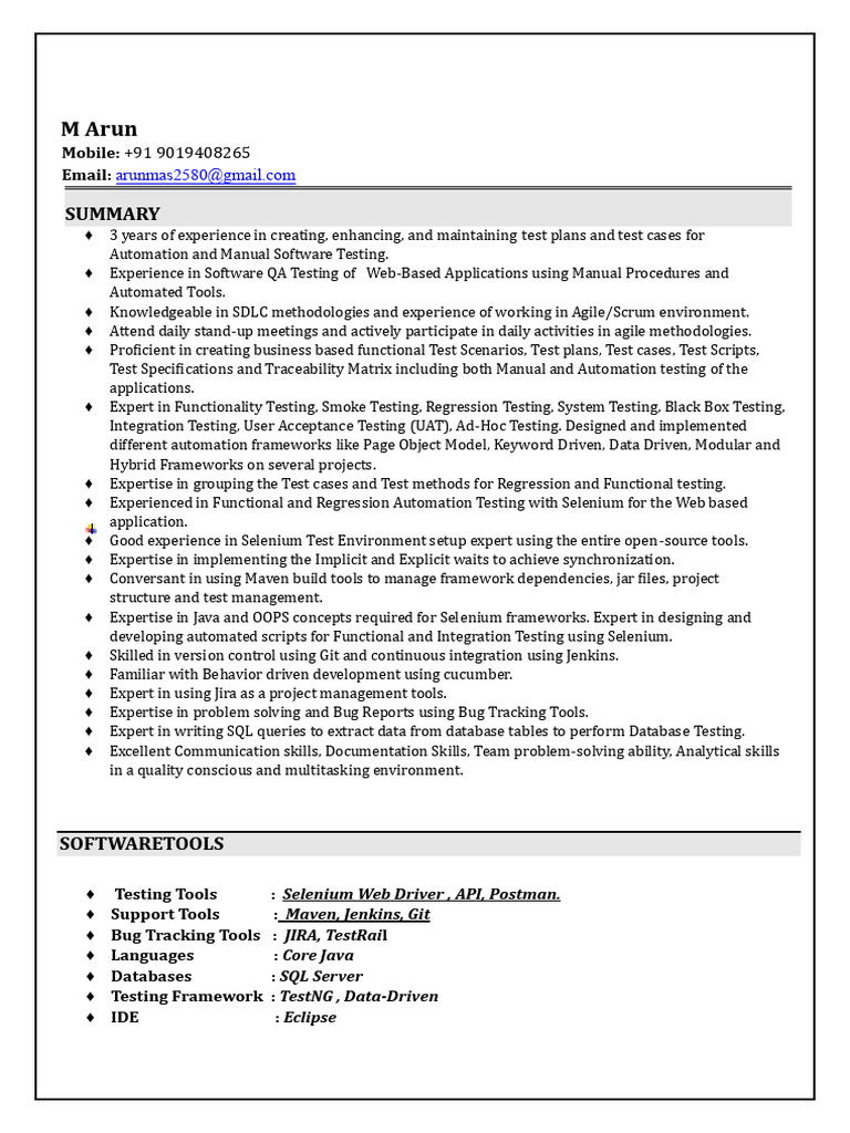 M Arun-Expn | PDF | Selenium (Software) | Software Testing M Arun-Expn | PDF | Selenium (Software) | Software Testing