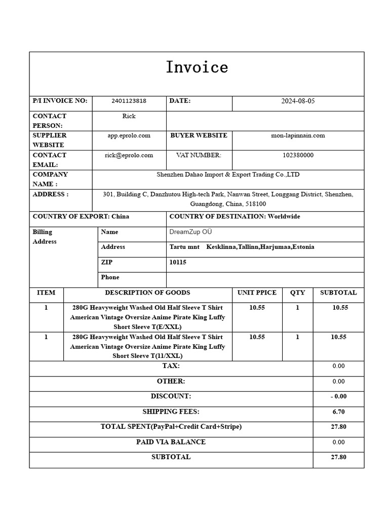 Invoice Template | PDF