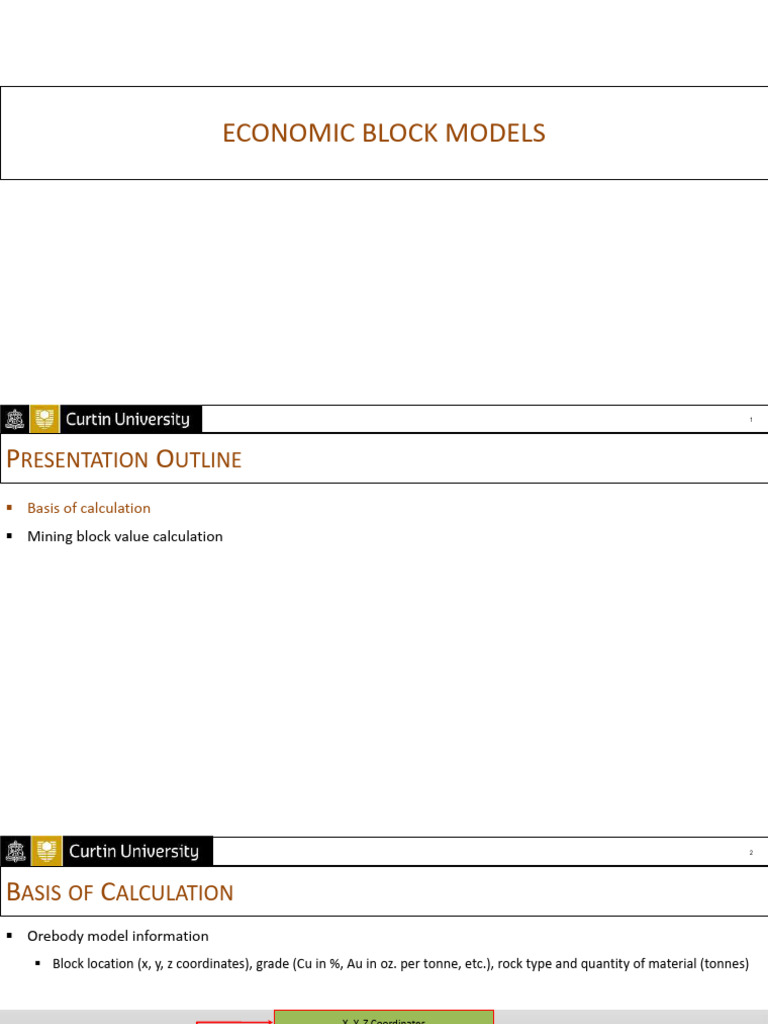 01 02 EconomicBlockModels | PDF | Mining | Gold