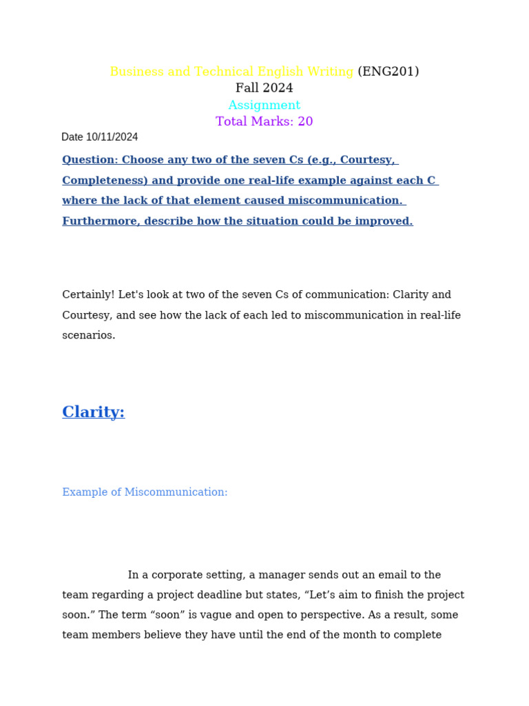 Assignment Eng201 | PDF