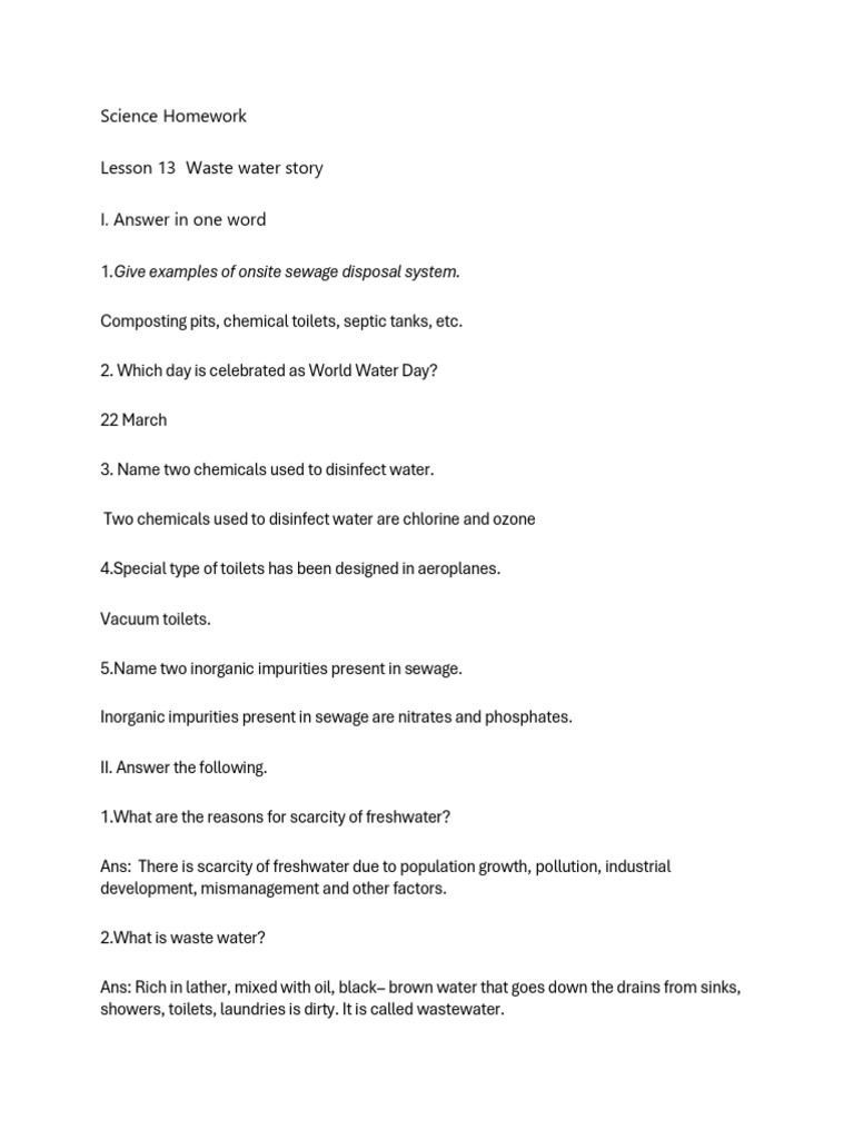 Wastewater Management and Water Safety | PDF