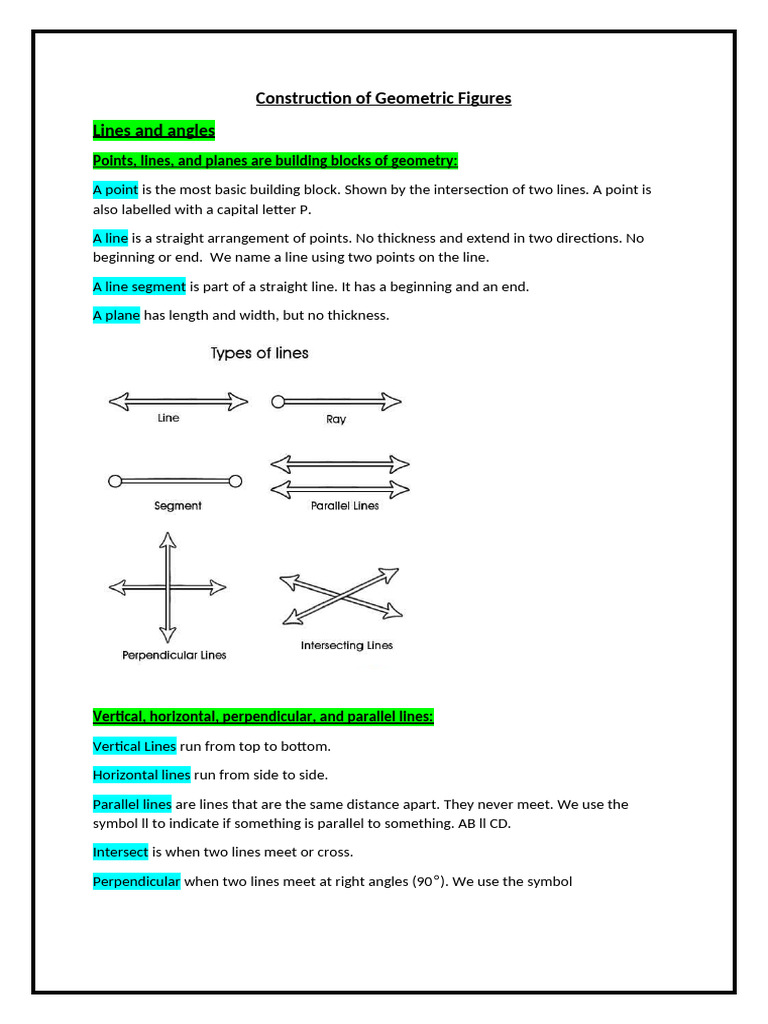 Construction of Geometric Figures | PDF