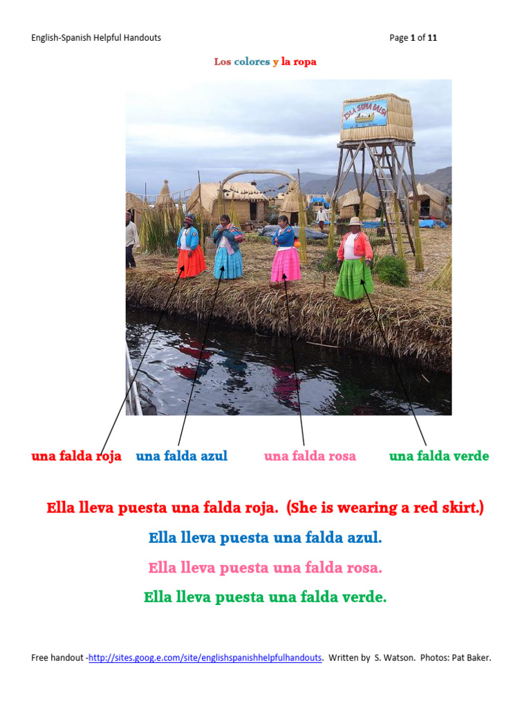 Ropa y colores en inglés y español | PDF | Color | Moda