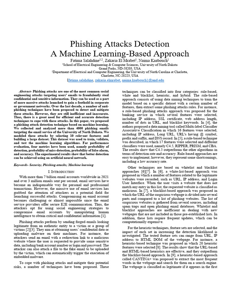Phishing Attacks Detection A Machine Learning-Based Approach | PDF | Phishing | Transport Layer ...