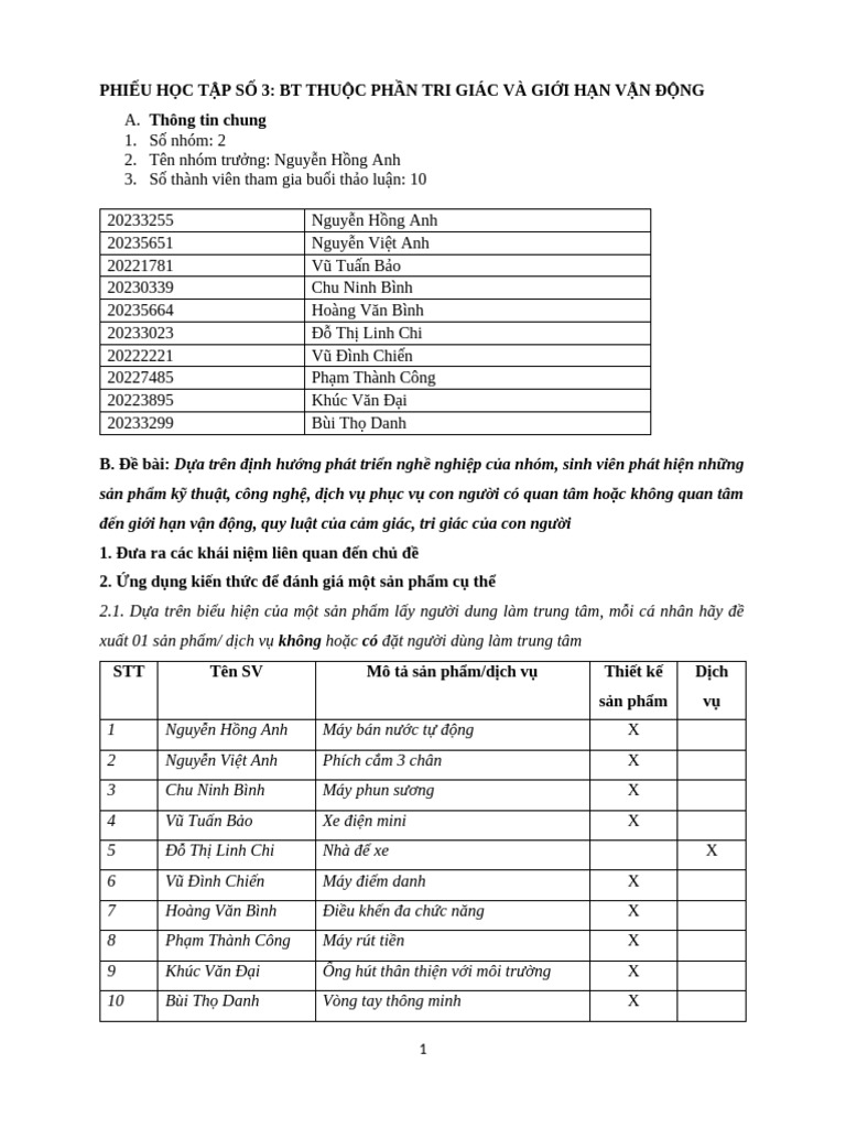 Bai Tap KN Thiet Ke Phan Tich San Pham | PDF