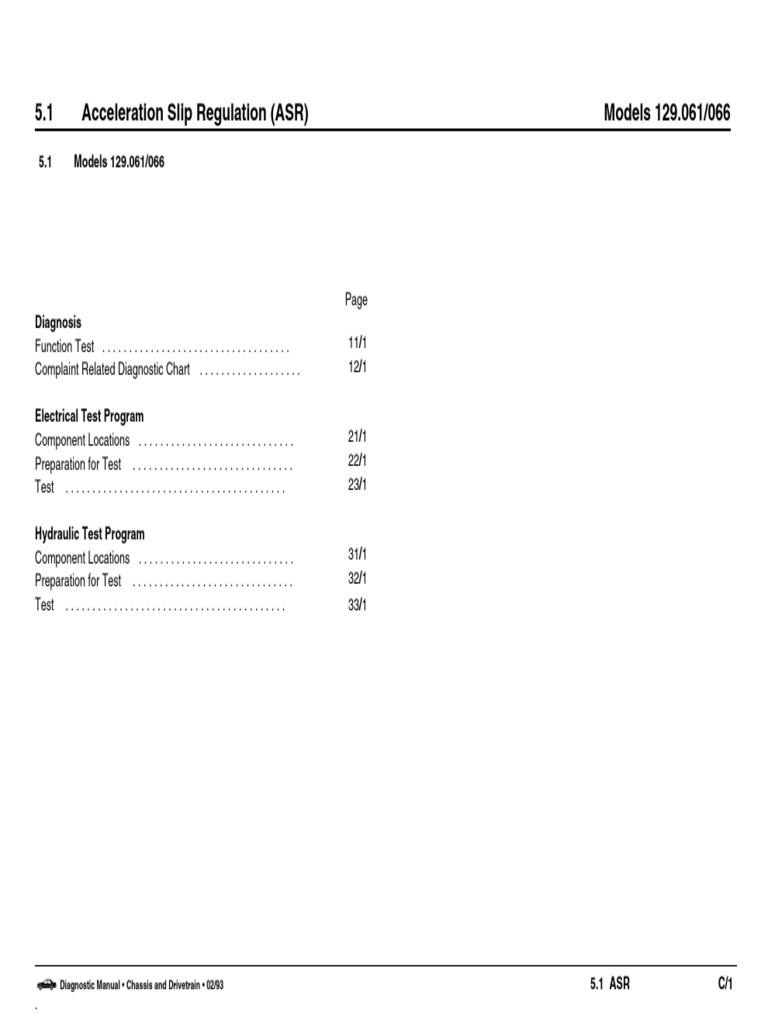 ASR For Models 129.061-066 | PDF | Anti Lock Braking System | Brake