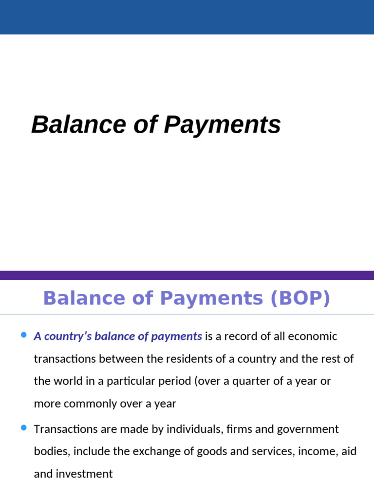 Understanding Balance of Payments (BOP) | PDF | Balance Of Payments ...