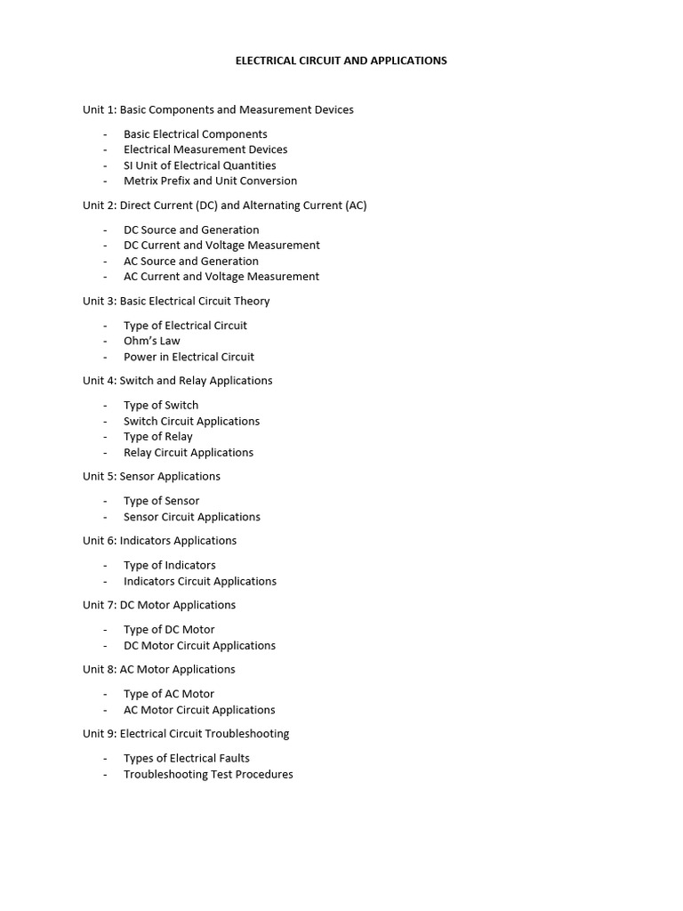 Electrical Circuit and Application | PDF