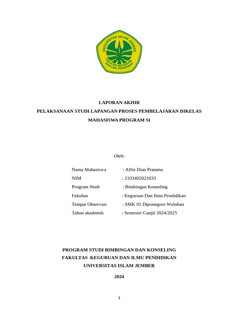 LAPORAN MAGANG 3 Alfin | PDF